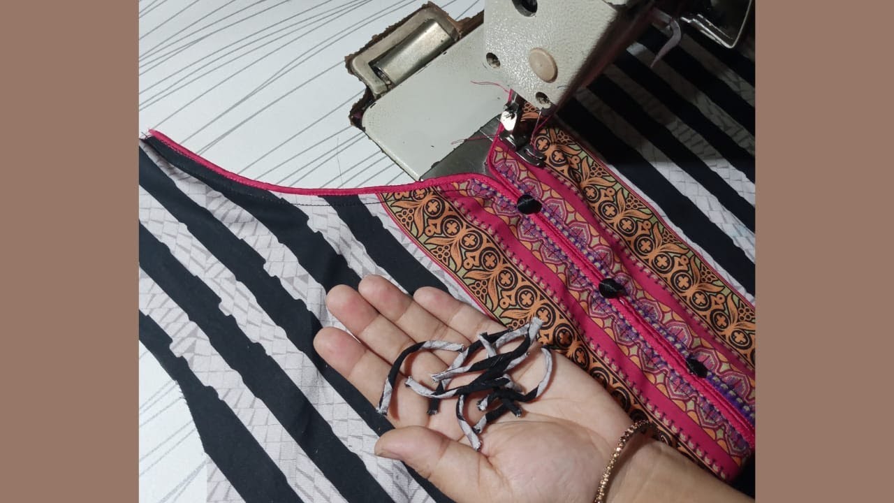 Round loops neckline design with cutting and Stiching - YouTube