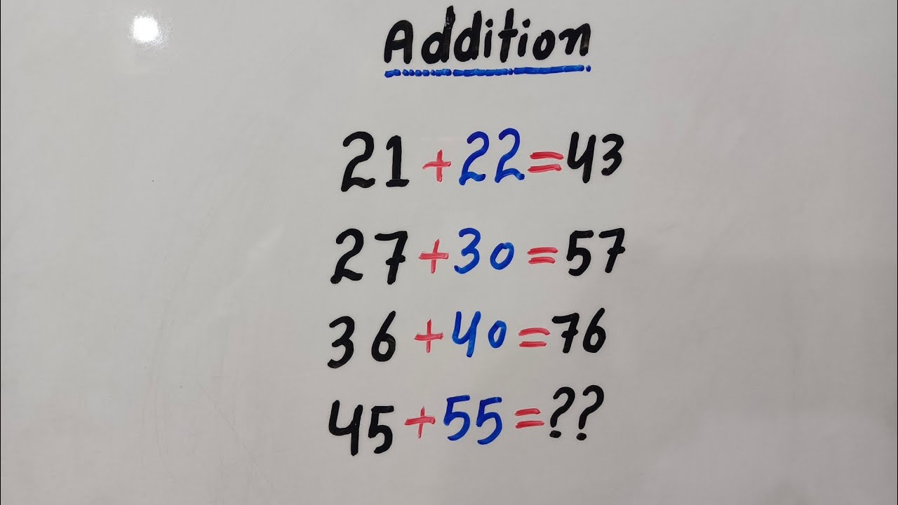 Math basic calculation test 45+56= ?? - YouTube