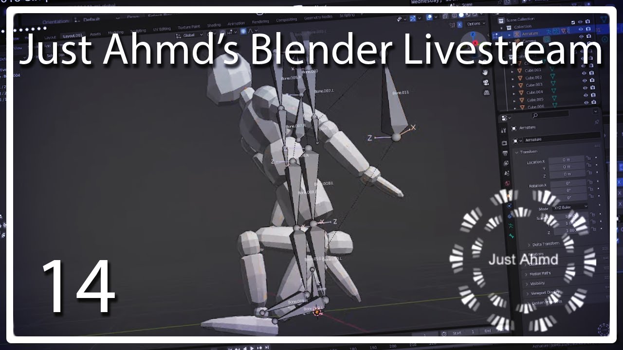 Just Ahmd | LiveStream - Blender | 014 Quick Figure - YouTube