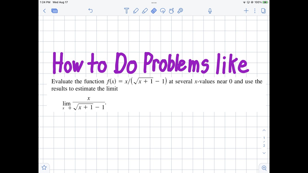 Calculus Chapter 1 Section 2 Example 1 - YouTube