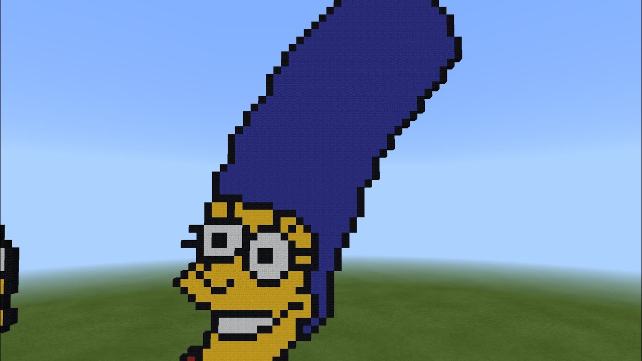 Minecraft pixel art tutorial: Marge Simpson - YouTube