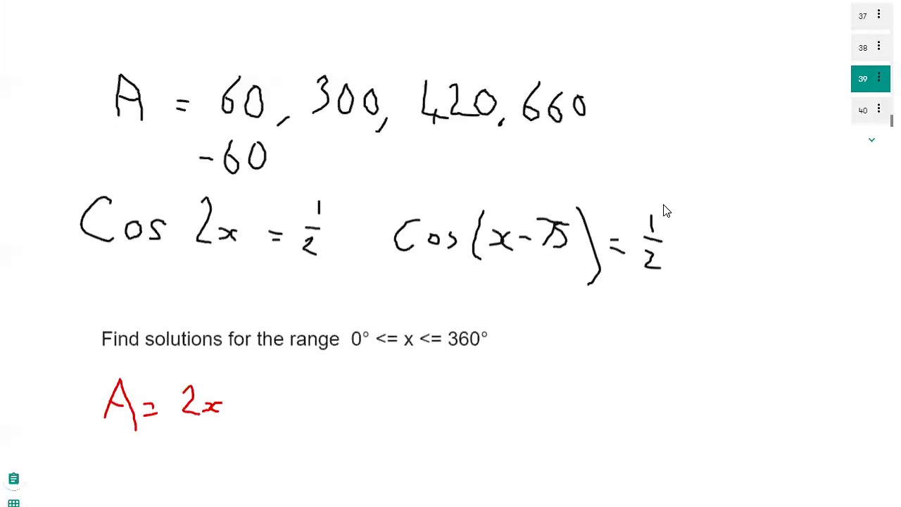 Solving Cosine Equations - YouTube
