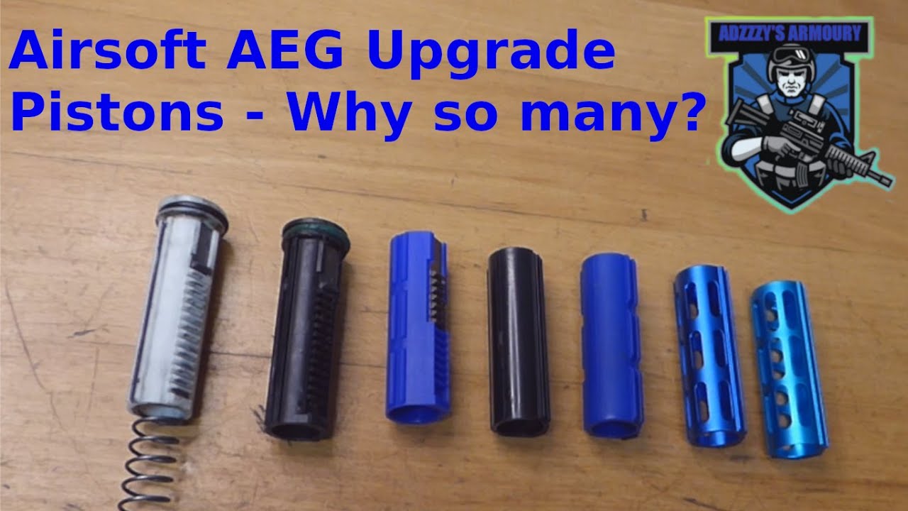 Different upgrade pistons for airsoft AEG - YouTube