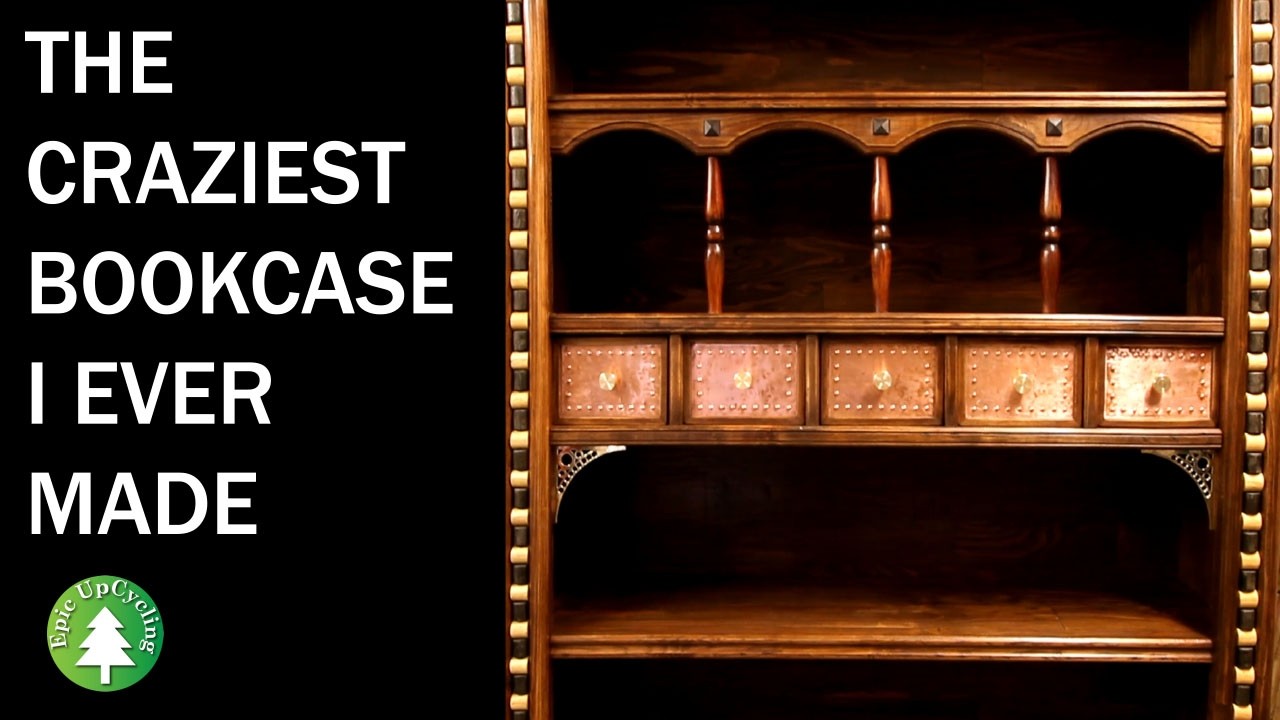 Steampunk Industrial Bookcase made of Pallet Wood, Scrap Copper, Brass ...