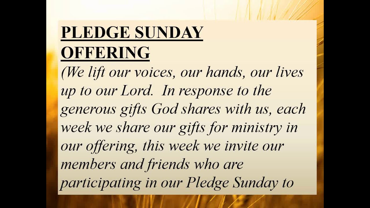 Pledge Sunday Blessing & Prayer - YouTube
