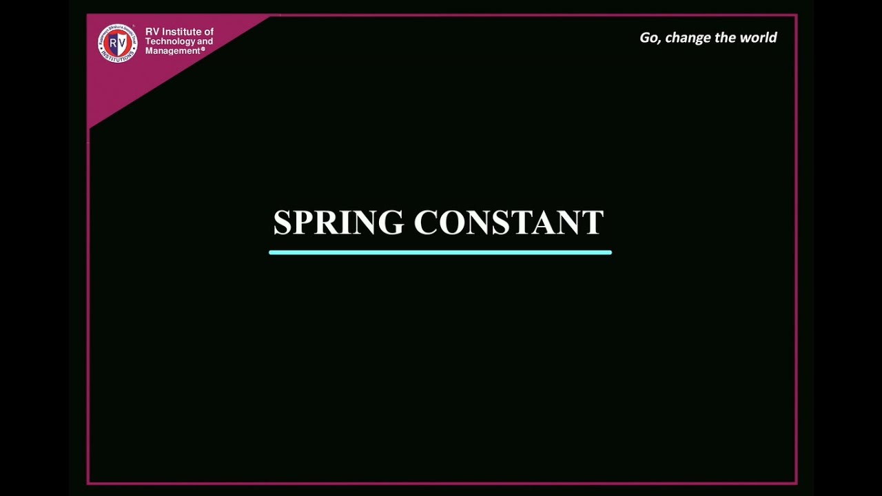 VTU Physics Experiment Spring Constant - YouTube