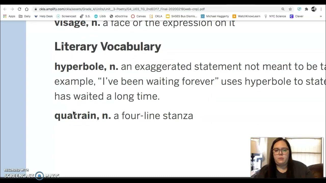 4th Grade CKLA ELA - Unit 3 Lesson 12 Poetry: "Casey at Bat" Part 1 ...