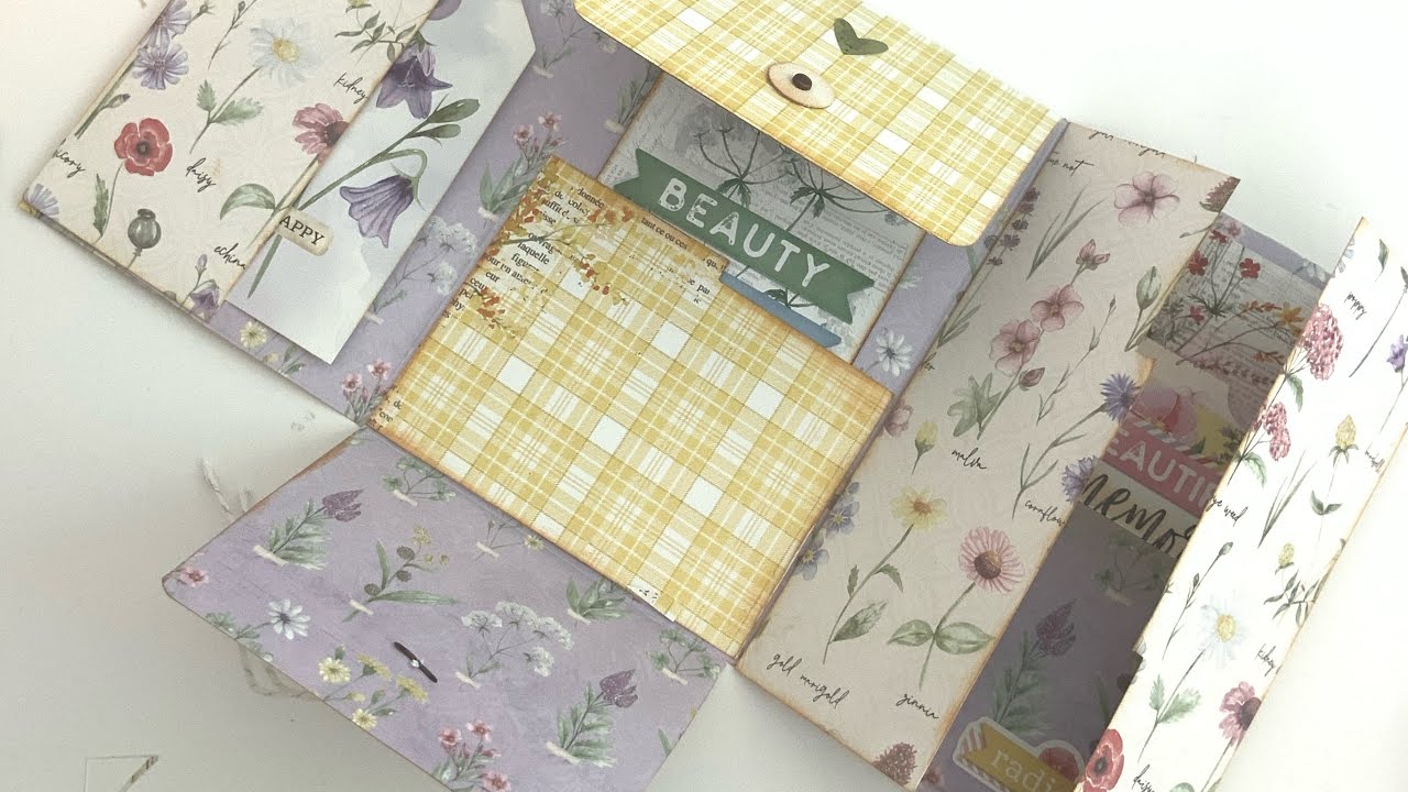 Fun Flip book Folio Album Flat Mail Snail Mail 🌸 - YouTube