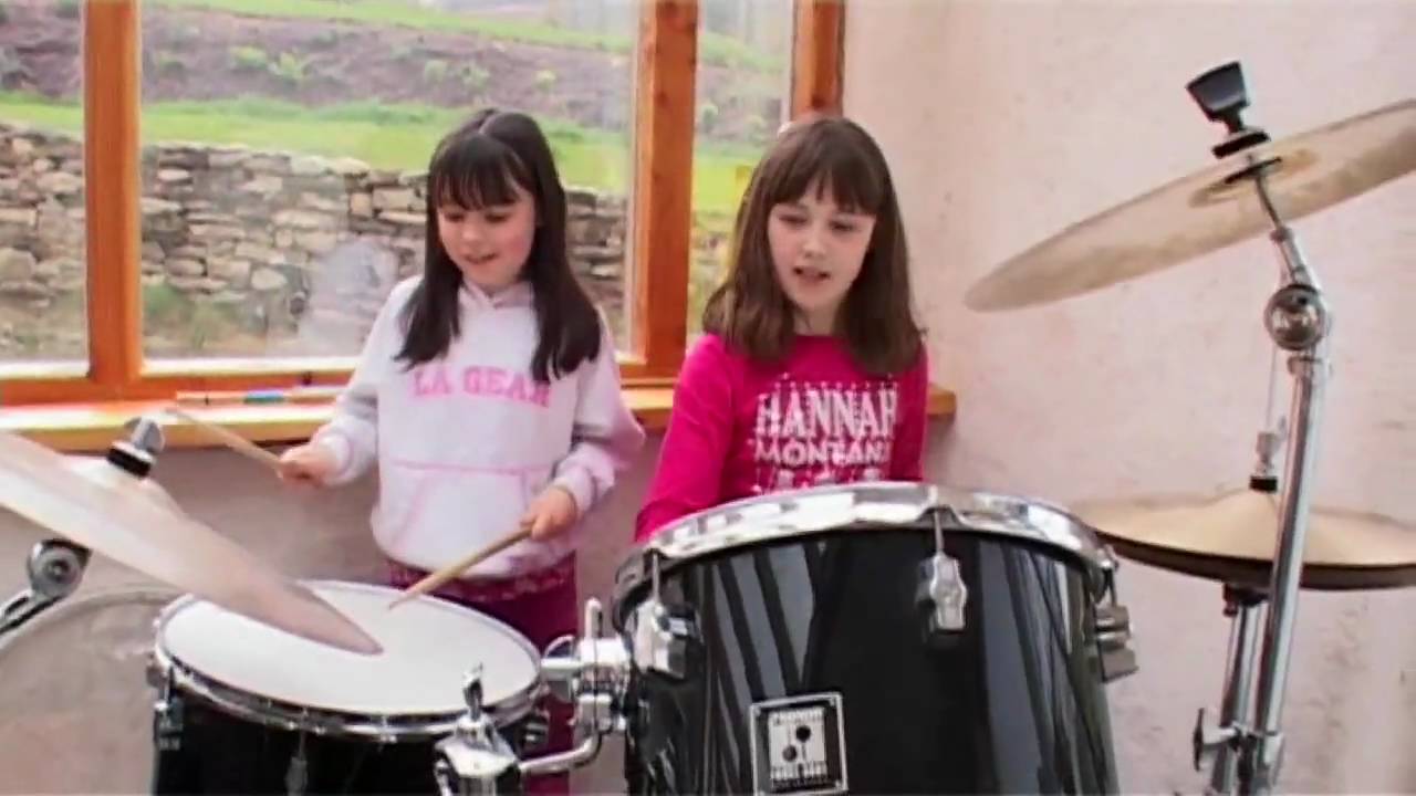 stacey and Laura playing drums - YouTube