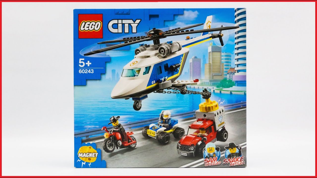 LEGO City 60243 Police Helicopter Chase Speed Build Review - YouTube