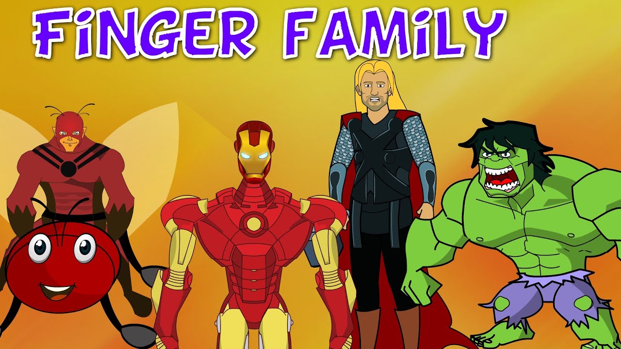 MARVEL AVENGERS Finger Family Cartoon Nursery Rhymes For Children HD ...