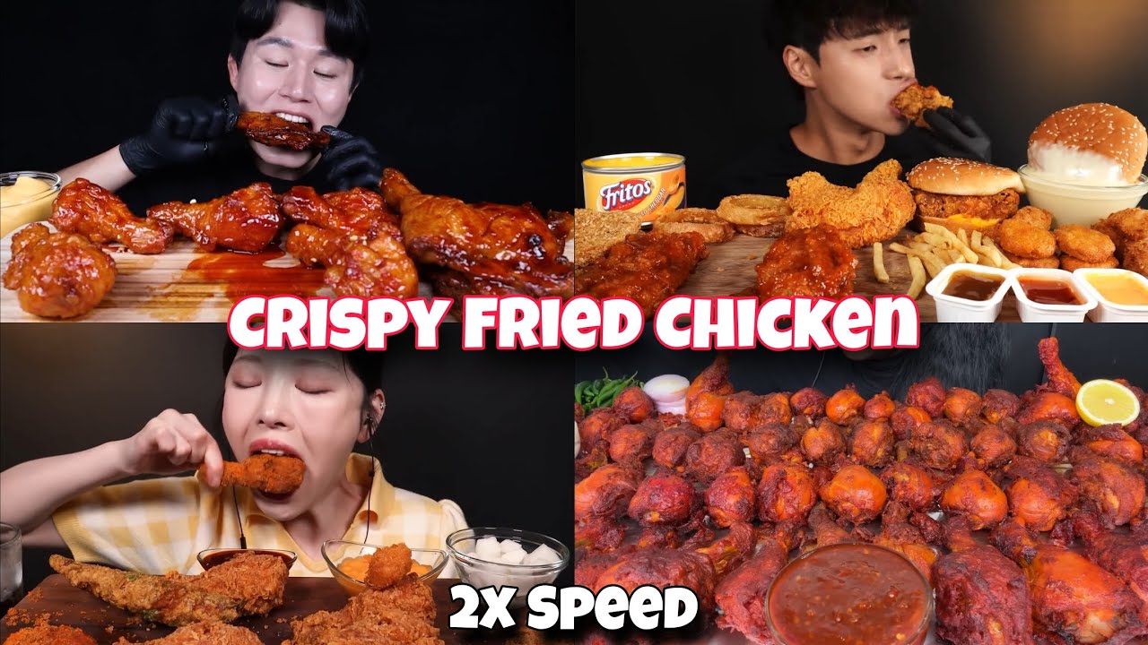 2x Speed 🔥 Crispy Fried Chicken Eating Sound | Mukbang Compilation ...