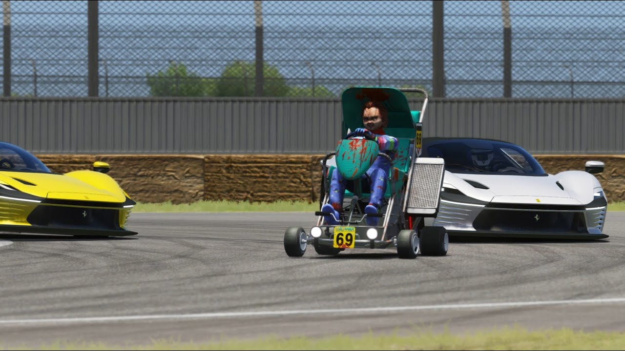 Chucky Go-Kart! KARTEGGINO MADMAX vs Ferrari Daytona SP3 at Tsukuba ...