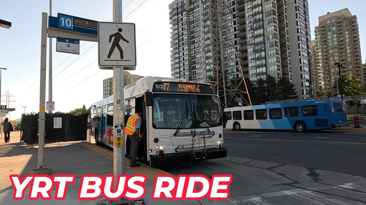 York Region Transit (YRT) 77 Bus Ride from Finch Terminal to Promenade ...