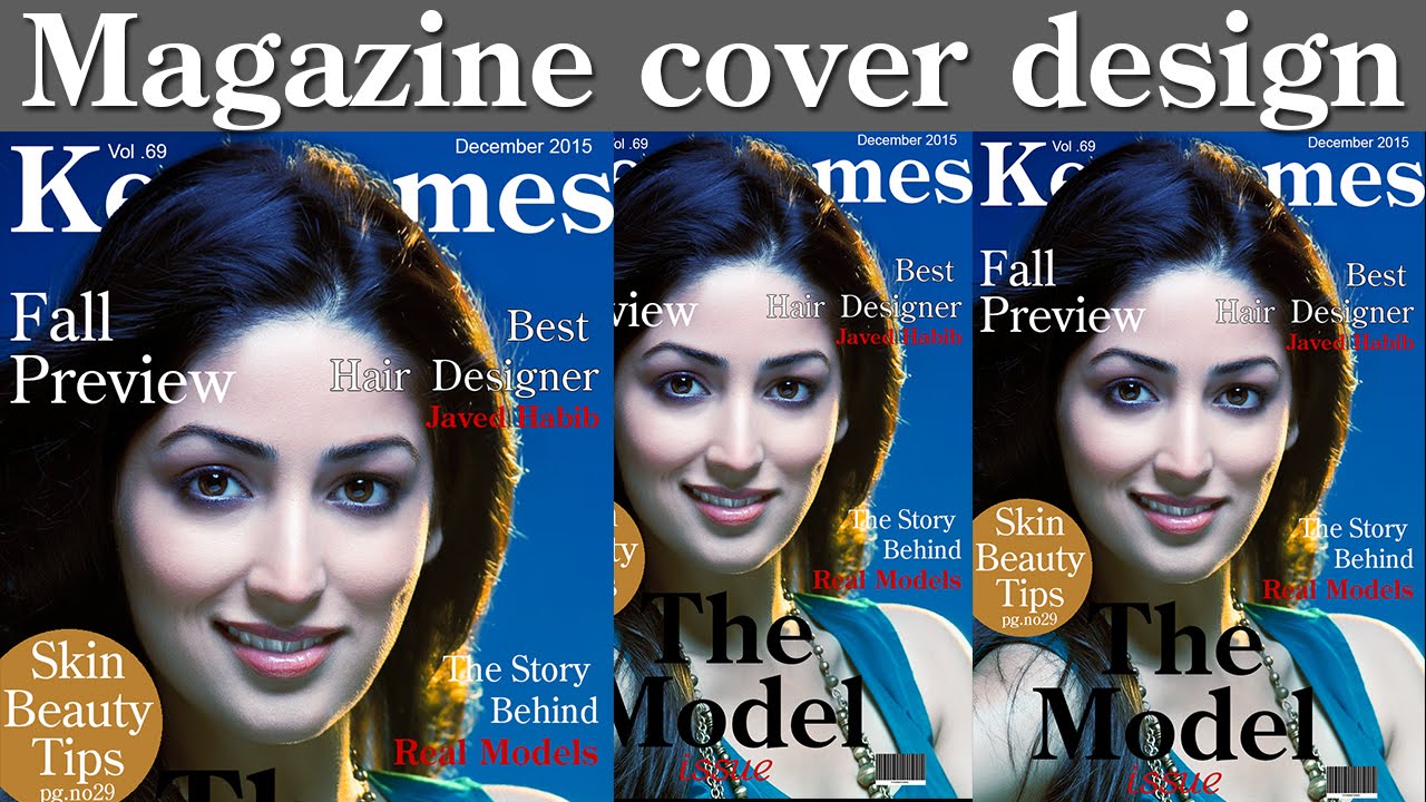 Magazine cover design in photoshop - YouTube