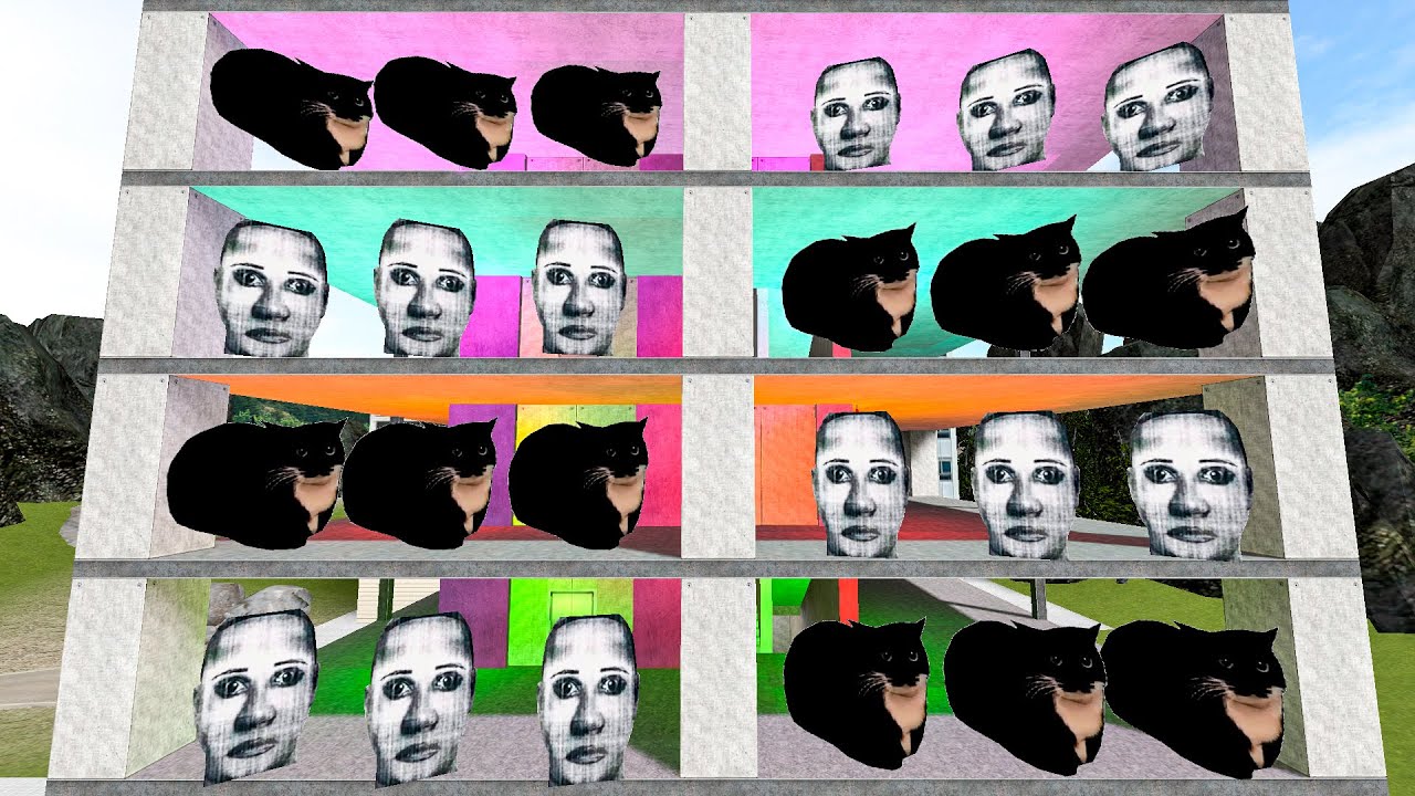 Maxwell Cat And Selene Nextbots Family Gmod - YouTube