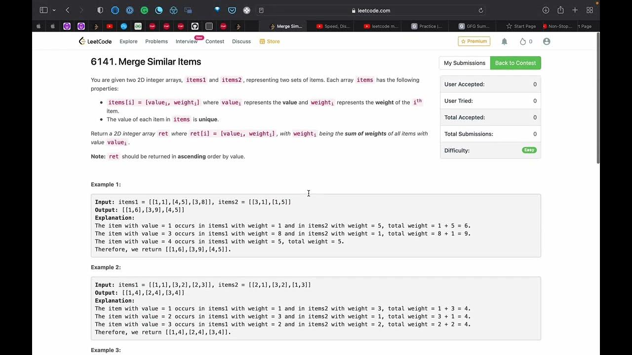 leetcode MERGE SIMILAR ITEMS - YouTube