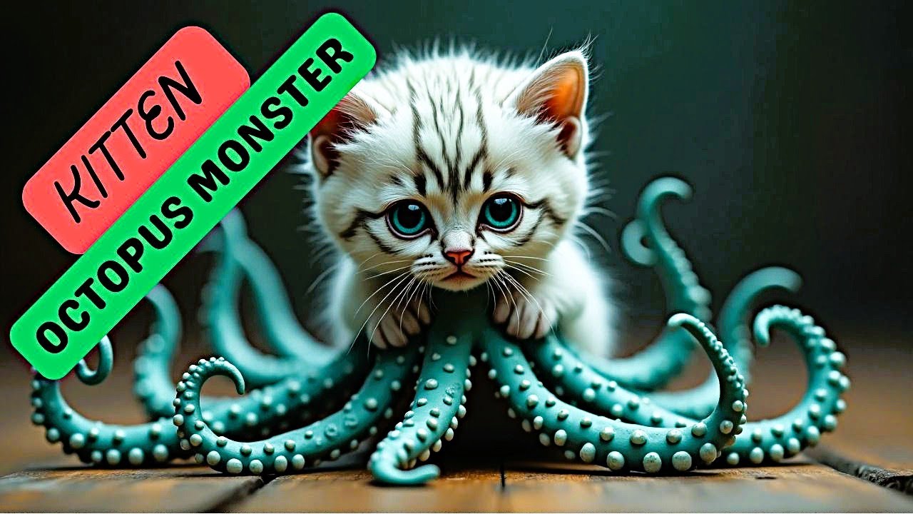 FULL STORY! Little Kitten Turns To Monster Bee And Octopus! 🫨😿#aiart # ...