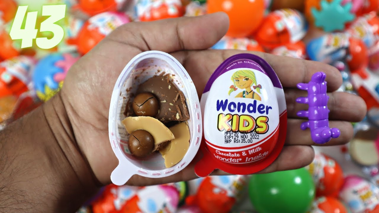New! Wonder kids kinder joy opening ASMR : Kinder joy surprise toy eggs ...