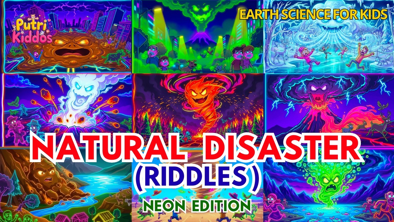 Natural Disaster Riddles for Kids | Which Natural Disaster Am I? Neon ...