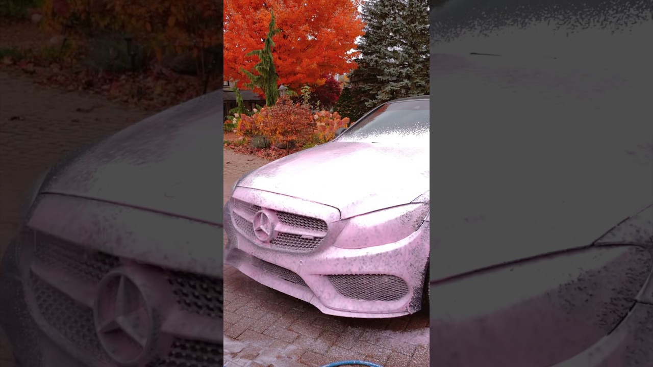 Detailing My C43 AMG With Pink Foam - YouTube