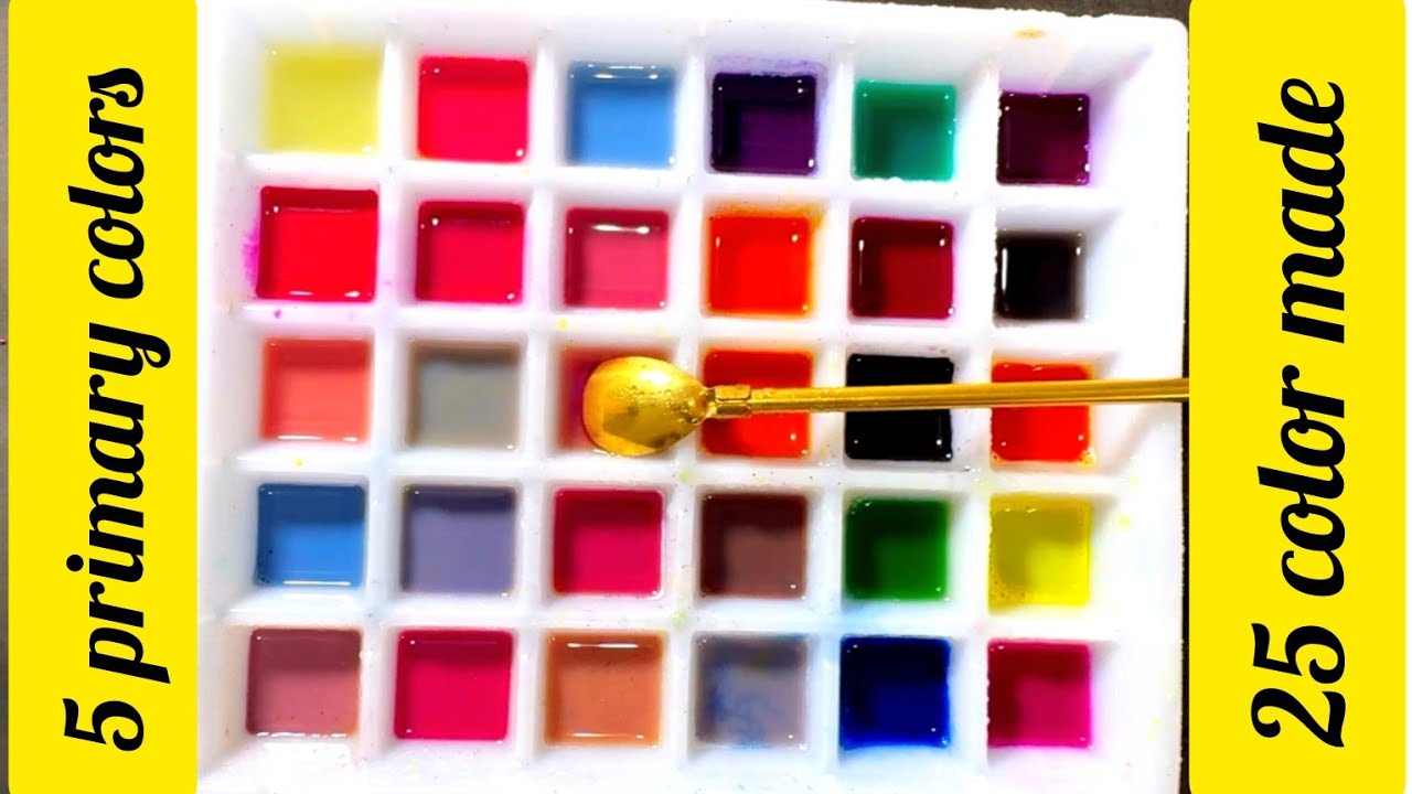 25 Colors Made from Just 5 Primary Colors | Acrylic Color Mixing ...