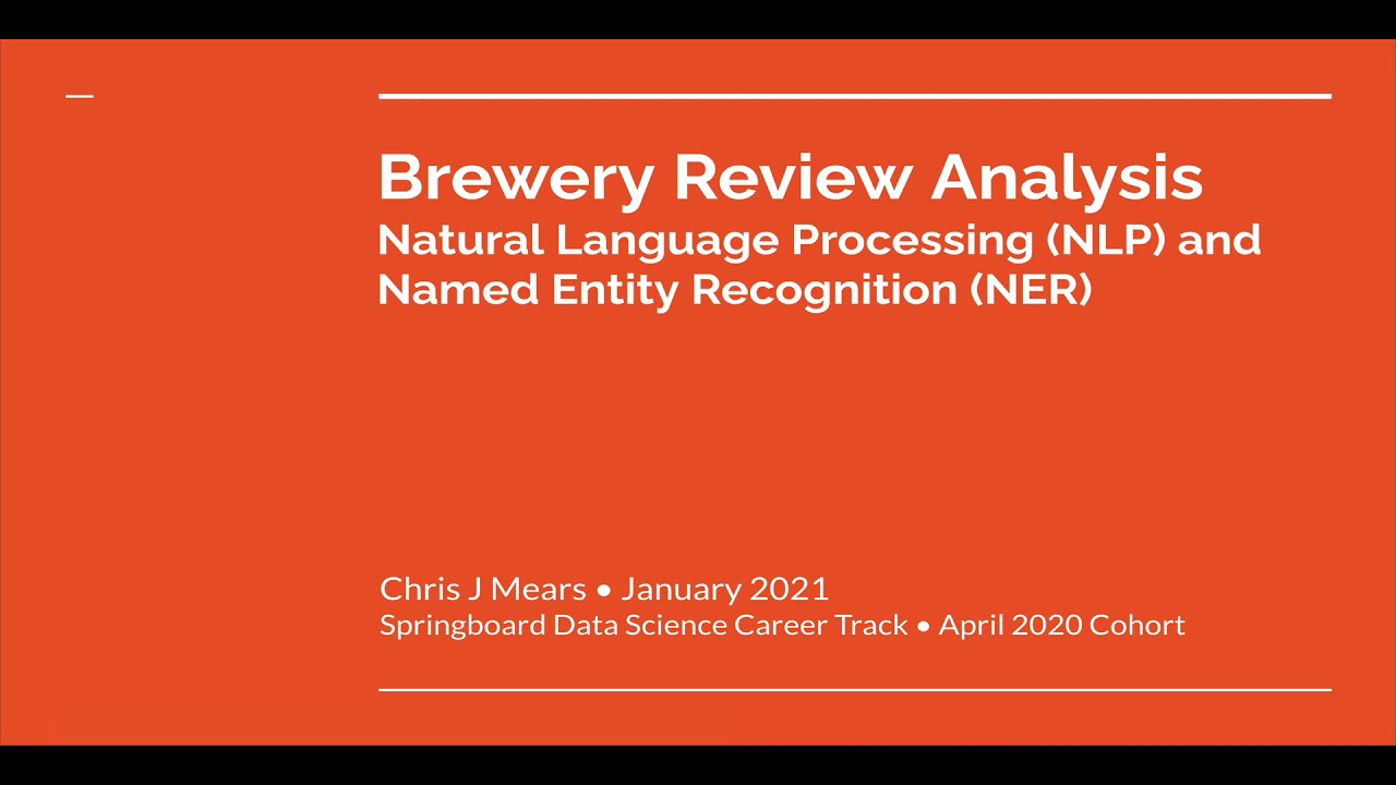 Brewery Review Analysis with NLP and NER - YouTube