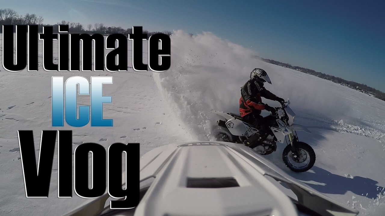Ice Bike Jumps Crashes Wheelies & Drifts on Lake Minnetonka - YouTube