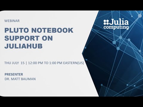 Pluto Notebook Support on JuliaHub - YouTube
