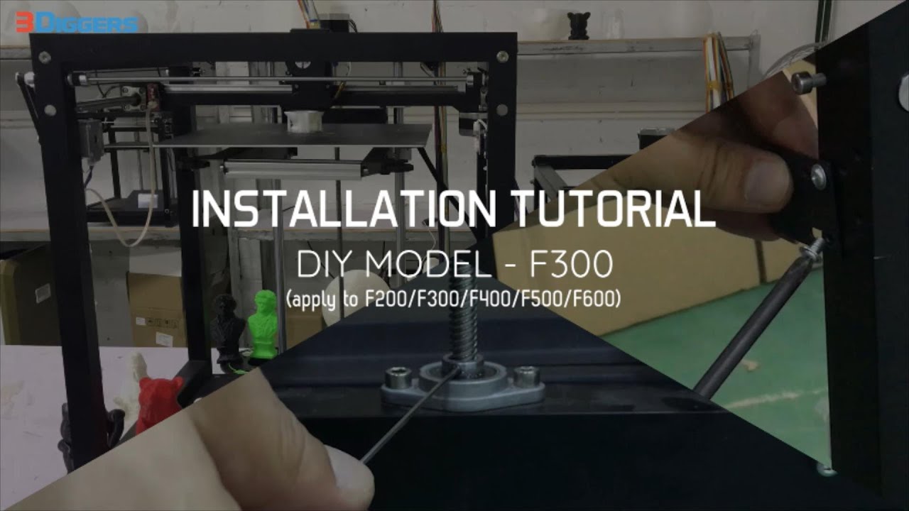 Installation Tutorial for DIY kit 300*300*350mm FDM 3D Printer F300 ...