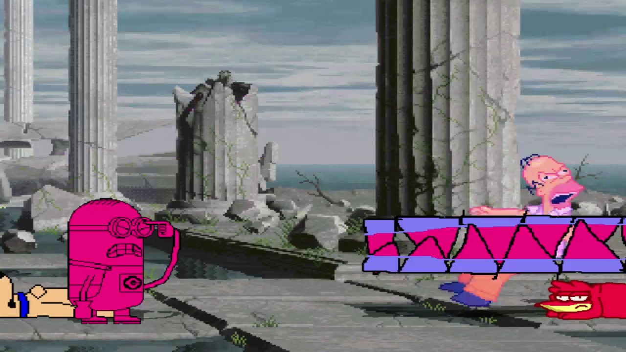 Mugen battle Dave and Rigby vs Homer and Brian - YouTube