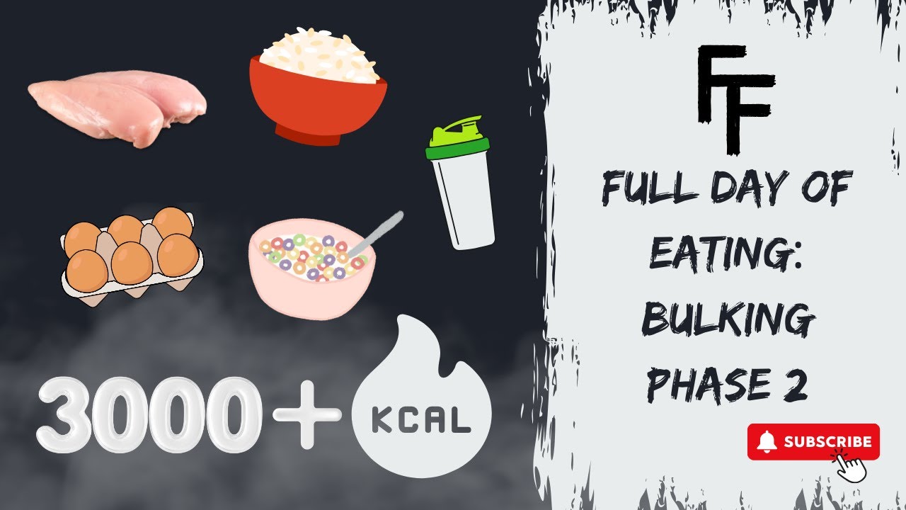 FULL DAY OF EATING 3000+ CALORIES - BULKING PHASE 2 - YouTube