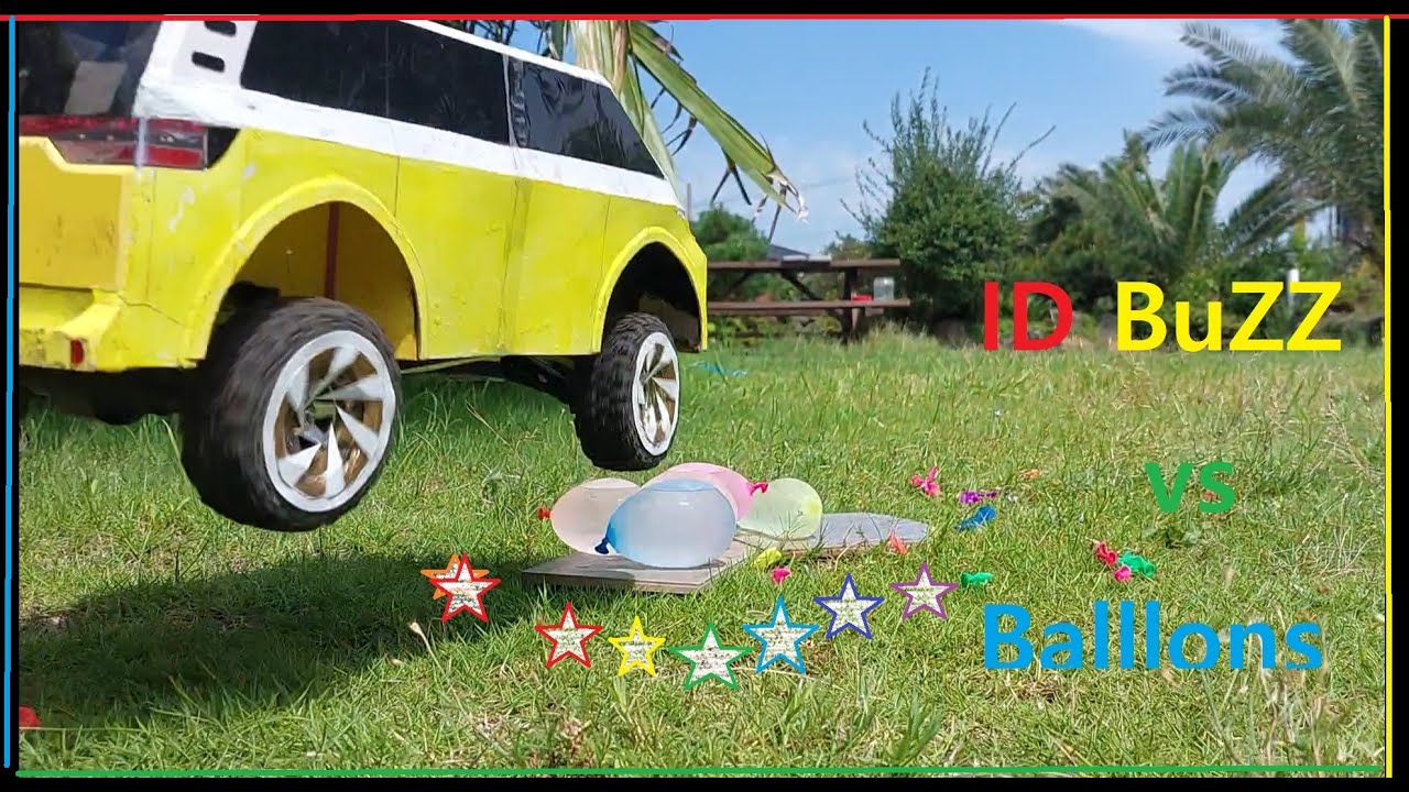 ID BUZZ RC car JUMPing and Balloon Bursting - YouTube