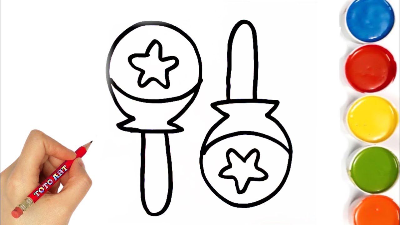 How to draw Baby Toys -Colouring for Kids & Toddlers |Draw, Paint and ...
