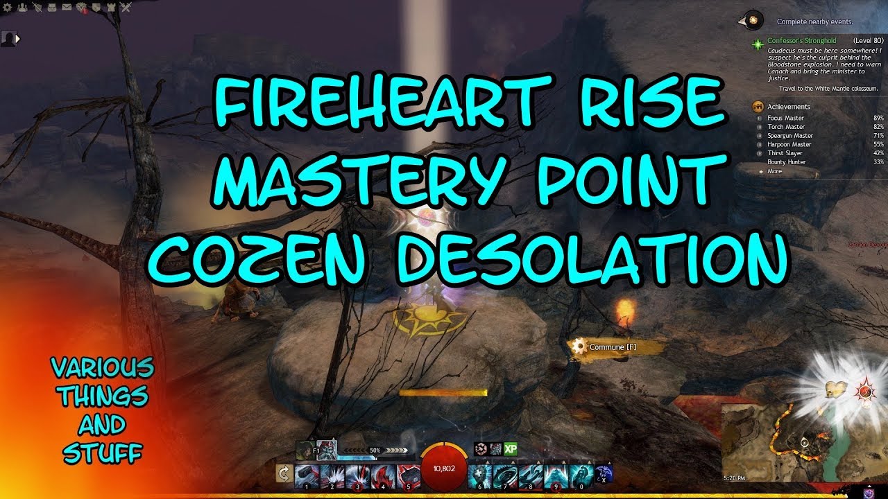 Guild Wars 2 Fireheart Rise Mastery Point Cozen Desolation - YouTube