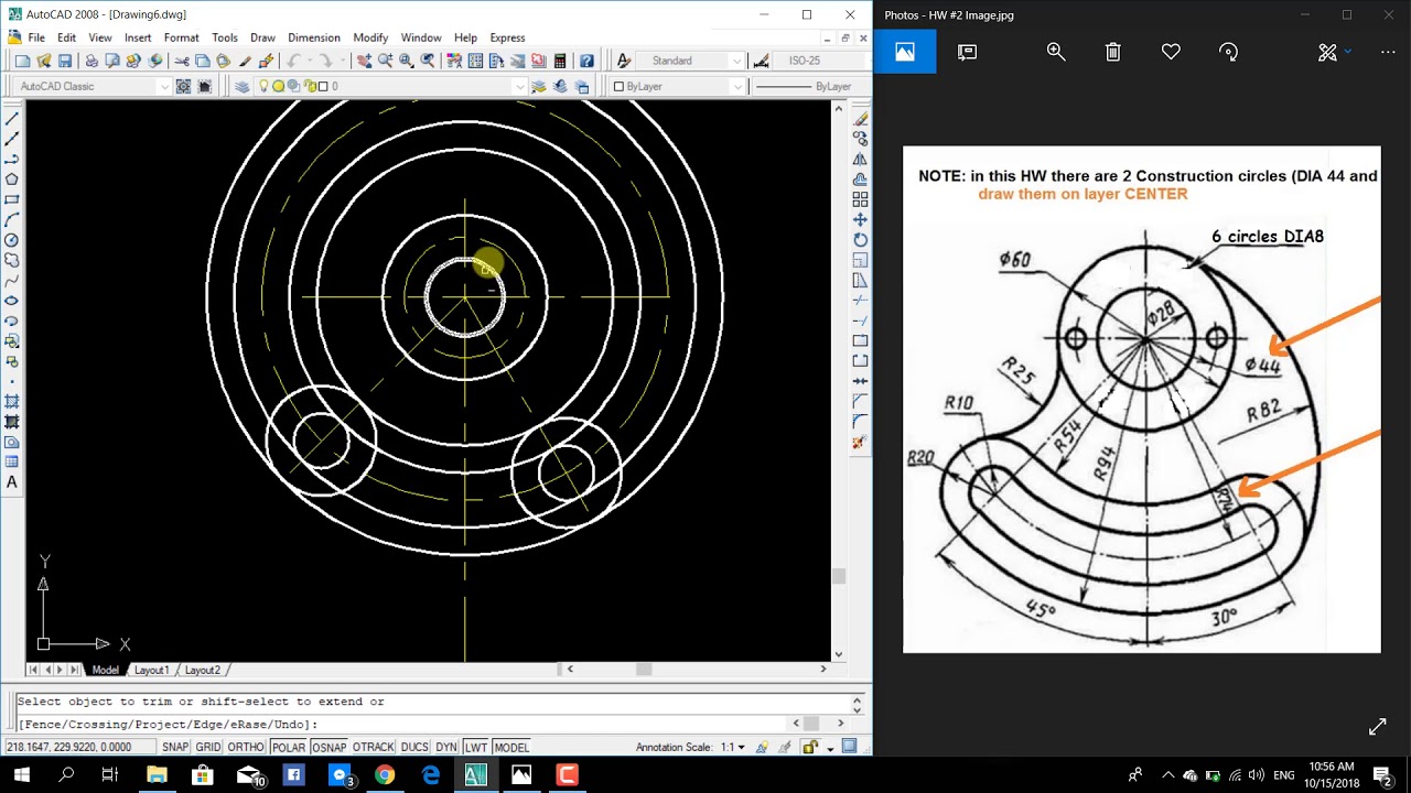 AutoCad 2nd Homework Eng Maysaa - YouTube
