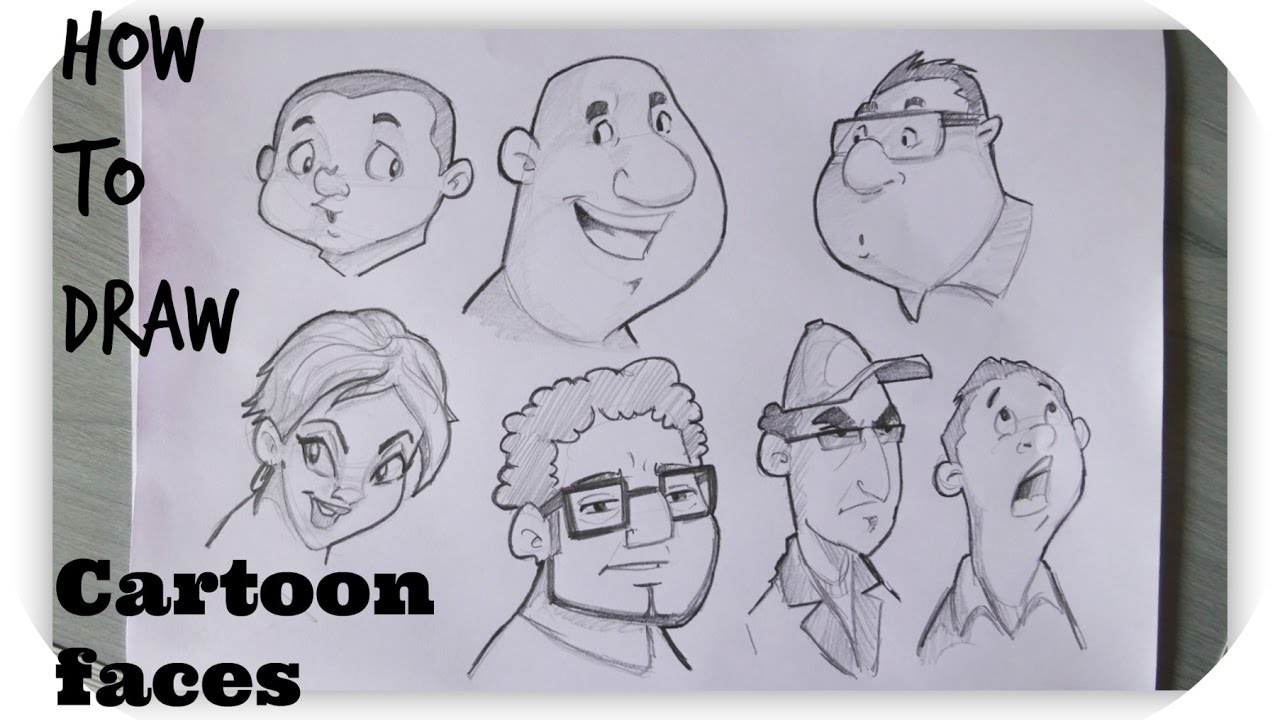 How To Draw Cartoon Human Faces Character Design Timelapse YouTube