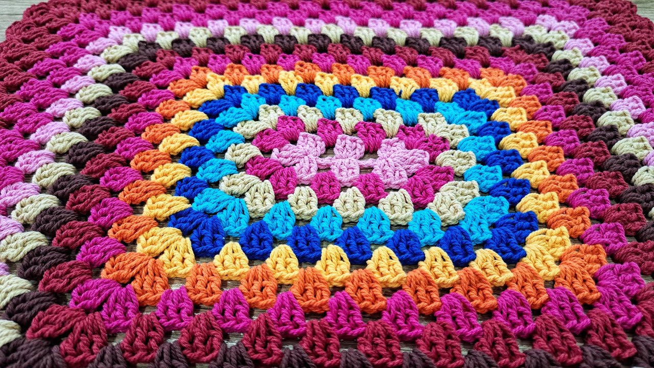 Crochet granny square table mat Step by step Easy for beginners - YouTube