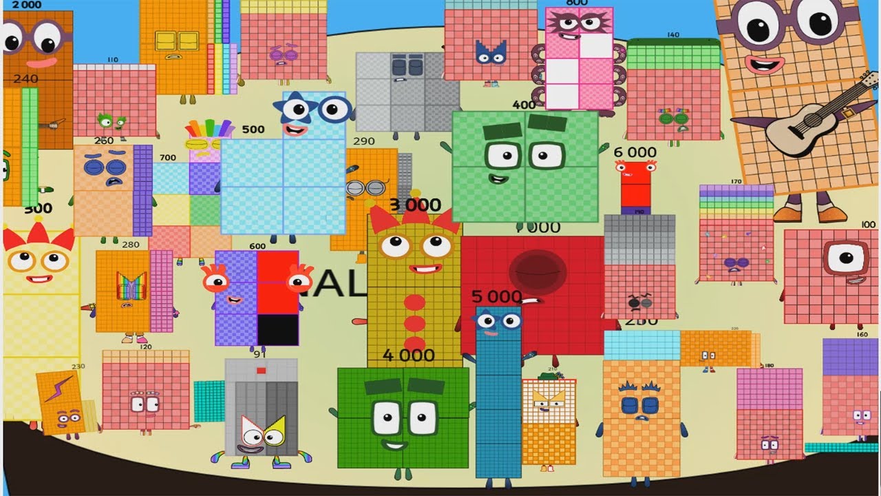 Numberblocks Cartoon | Numberblocks Band 0 to 6000 - YouTube