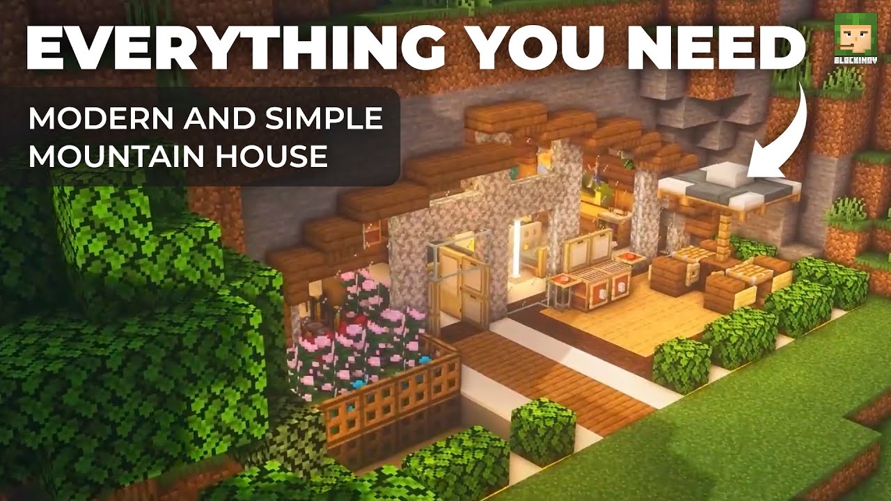 Minecraft: Modern and Simple Mountain House Building Tutorial ...