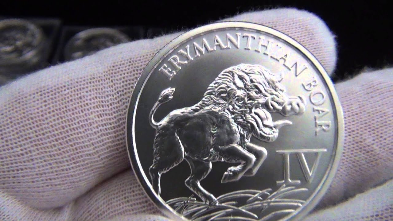 Erymanthian Boar silver coin 12 labors of Hercules from Provident ...