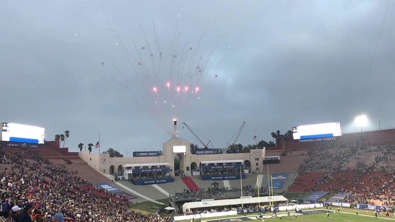 LA Rams Victory Celebration 26-20 at LA Memorial Coliseum - Rams vs ...