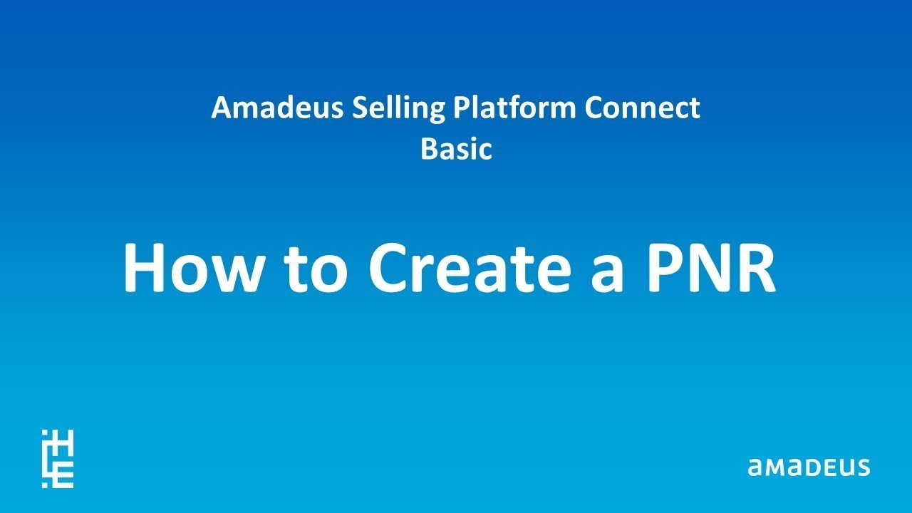 how to create PNR in Amadeus - YouTube