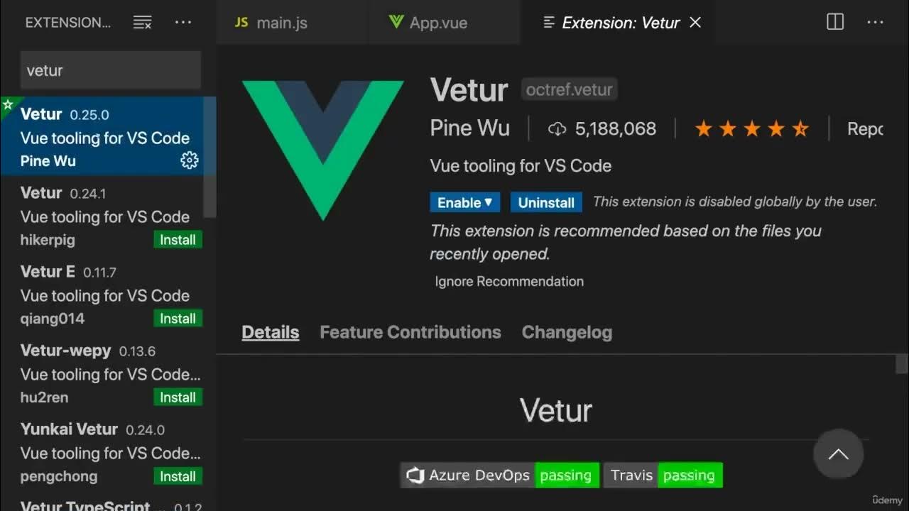 072 Adding The Vetur Extension To Vs Code - YouTube