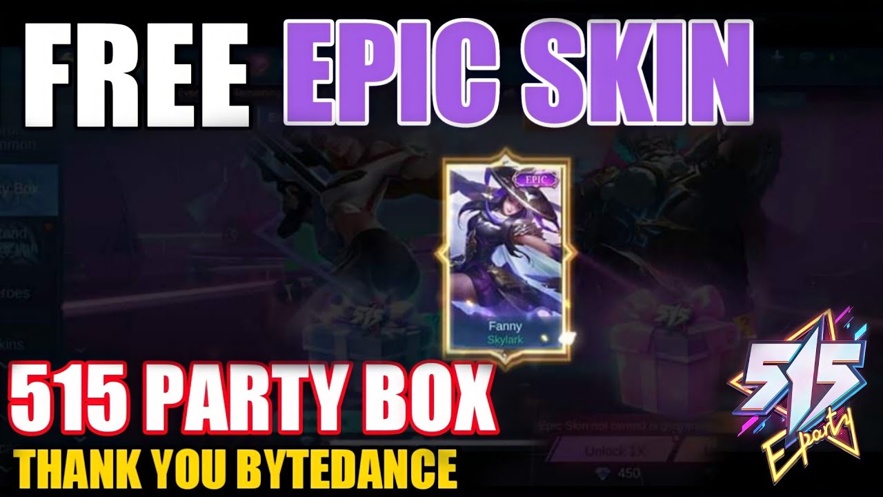 FREE EPIC SKIN? 515 PARTY BOX WATCH THIS FIRST BEFORE GET YOUR FIRST ...