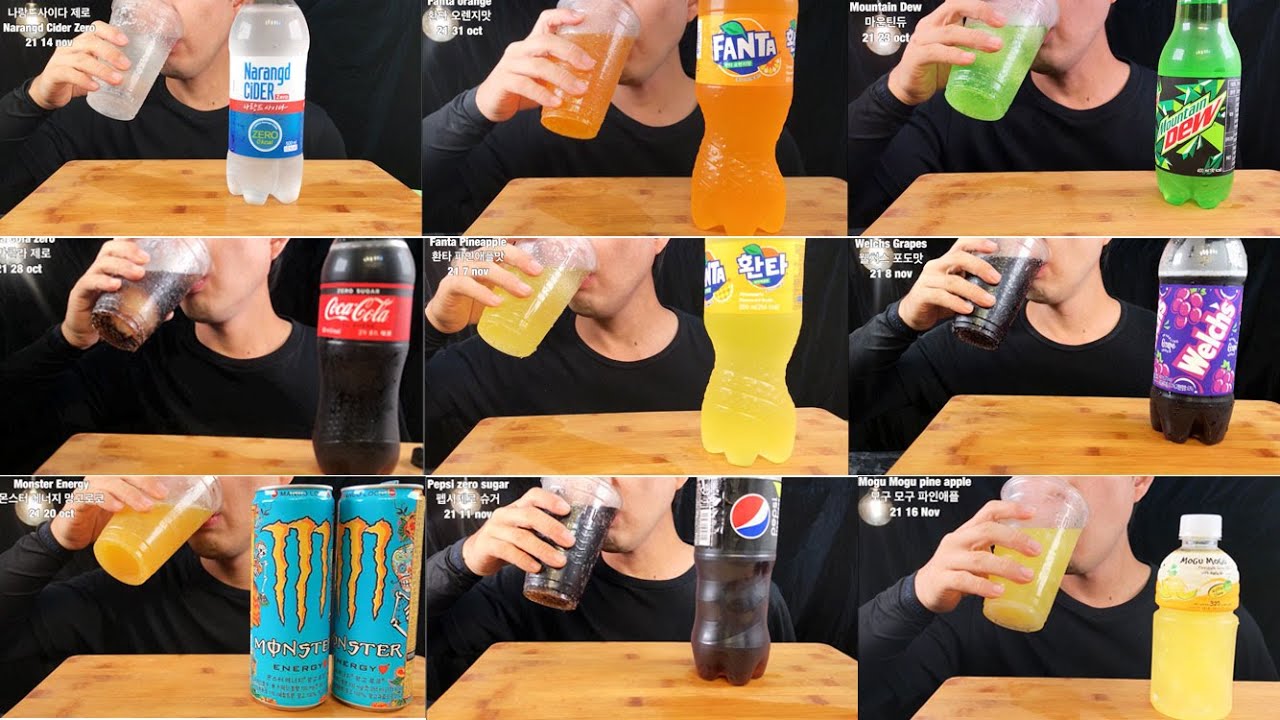 [ASMR]DRINKING SOUNDS COLLECTION 8MINUTES NONE STOP(NO TALKING) 음료수 먹방 ...