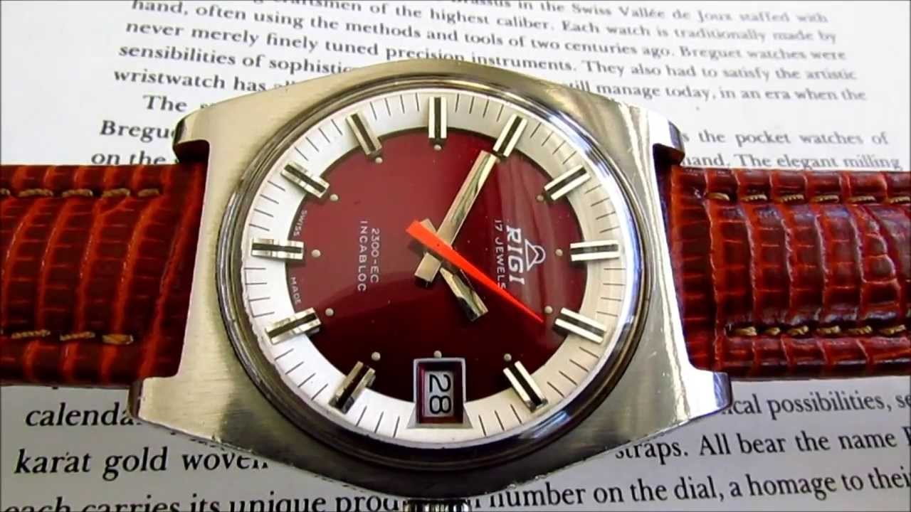 rigi vintage 17 jewels hand winding wristwatch - YouTube