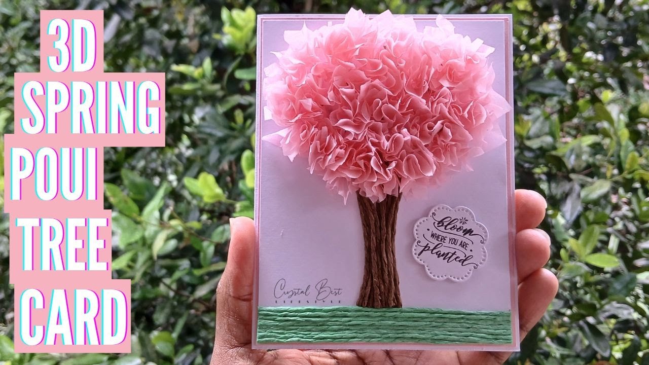 3D Spring Tree Card | Easter Card | Poui Tree Trinidad | Tutorial - YouTube
