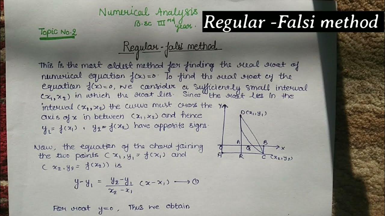 Regular Falsi method||Regular Falsi method in hind||[Numerical Analysis ...
