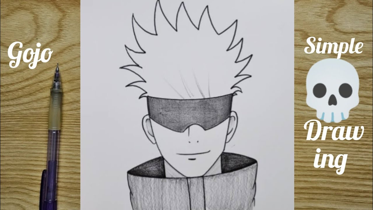 New gojo simple drawing with pencil 💀🔥 ll Aditya Kumar art 001 - YouTube